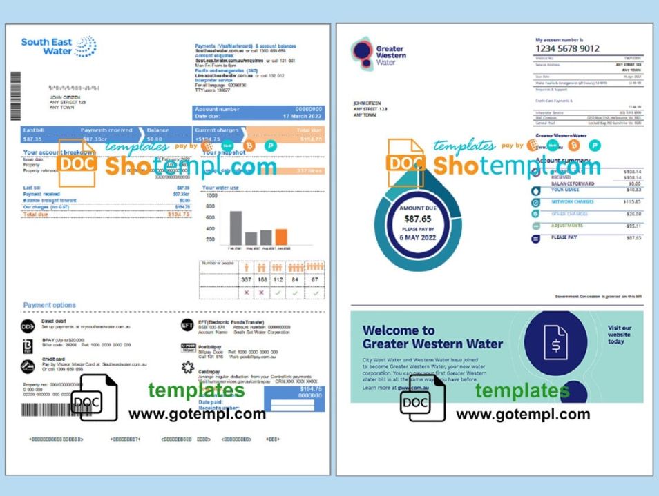 Our 22 AUSTRALIA UTILITY BILL editable templates: – Datempl – ready ...