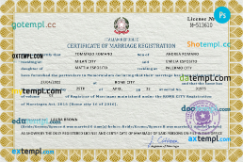 Italy marriage certificate PSD template, fully editable – Datempl ...