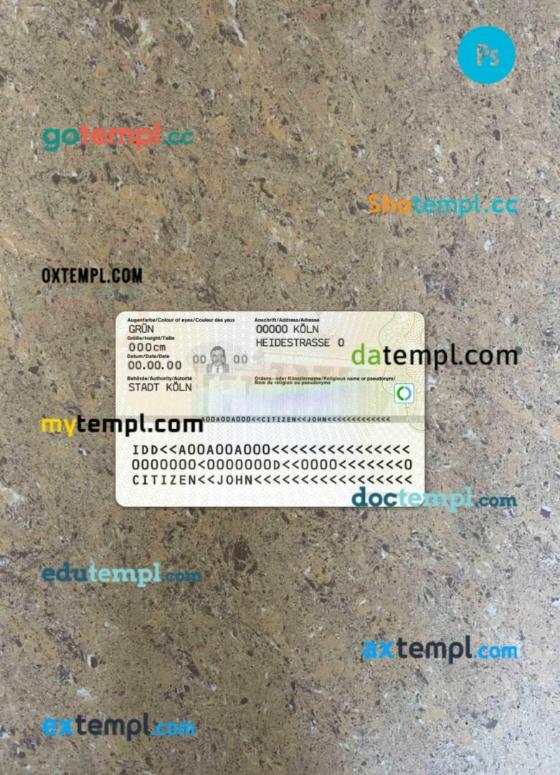 Germany ID card PSD files, scan look and photographed image, 2 in 1 ...