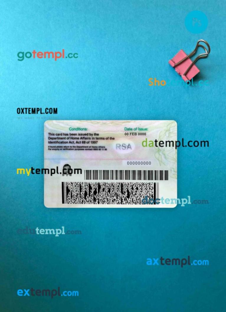 South Africa ID card editable PSDs, scan and photo-realistic snapshot ...