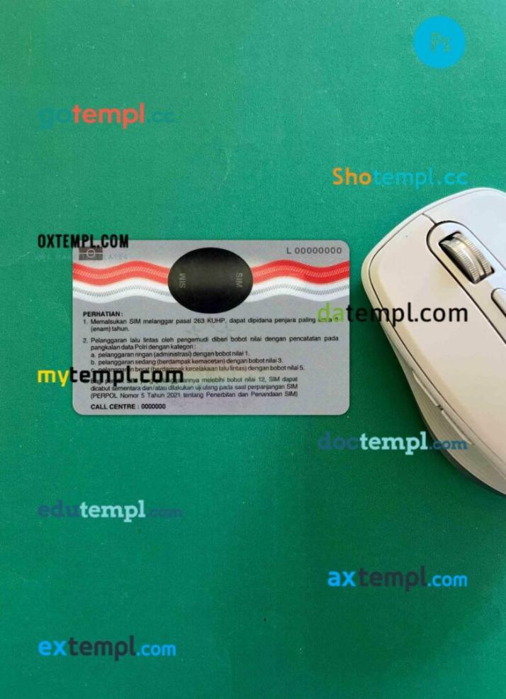 Indonesia driving license editable PSD files, scan look and photo ...